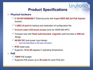 WGR-500-4P Industrial Wall-mount Gigabit Router with 4-Port 802.3at PoE ...