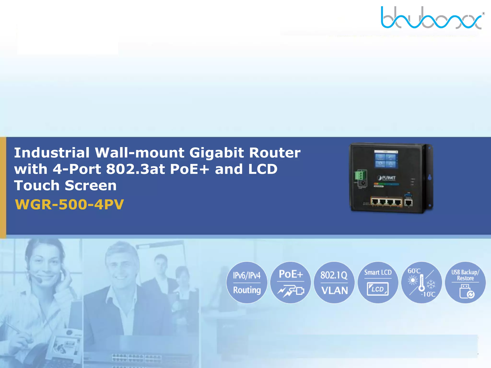 WGR-500-4PV Industrial Wall-mount Gigabit Router with PoE+ and LCD ...
