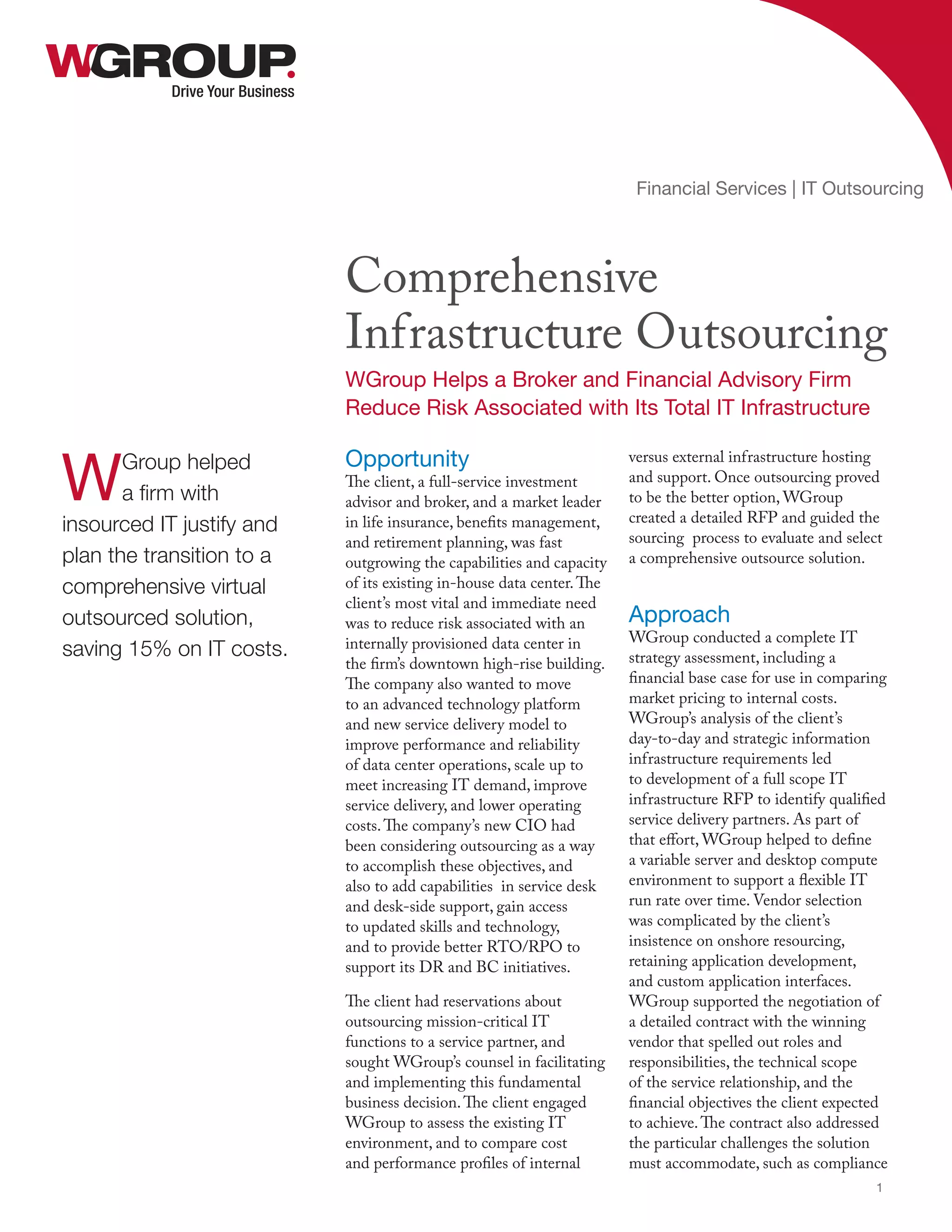 Comprehensive infrastructure outsourcing | PDF