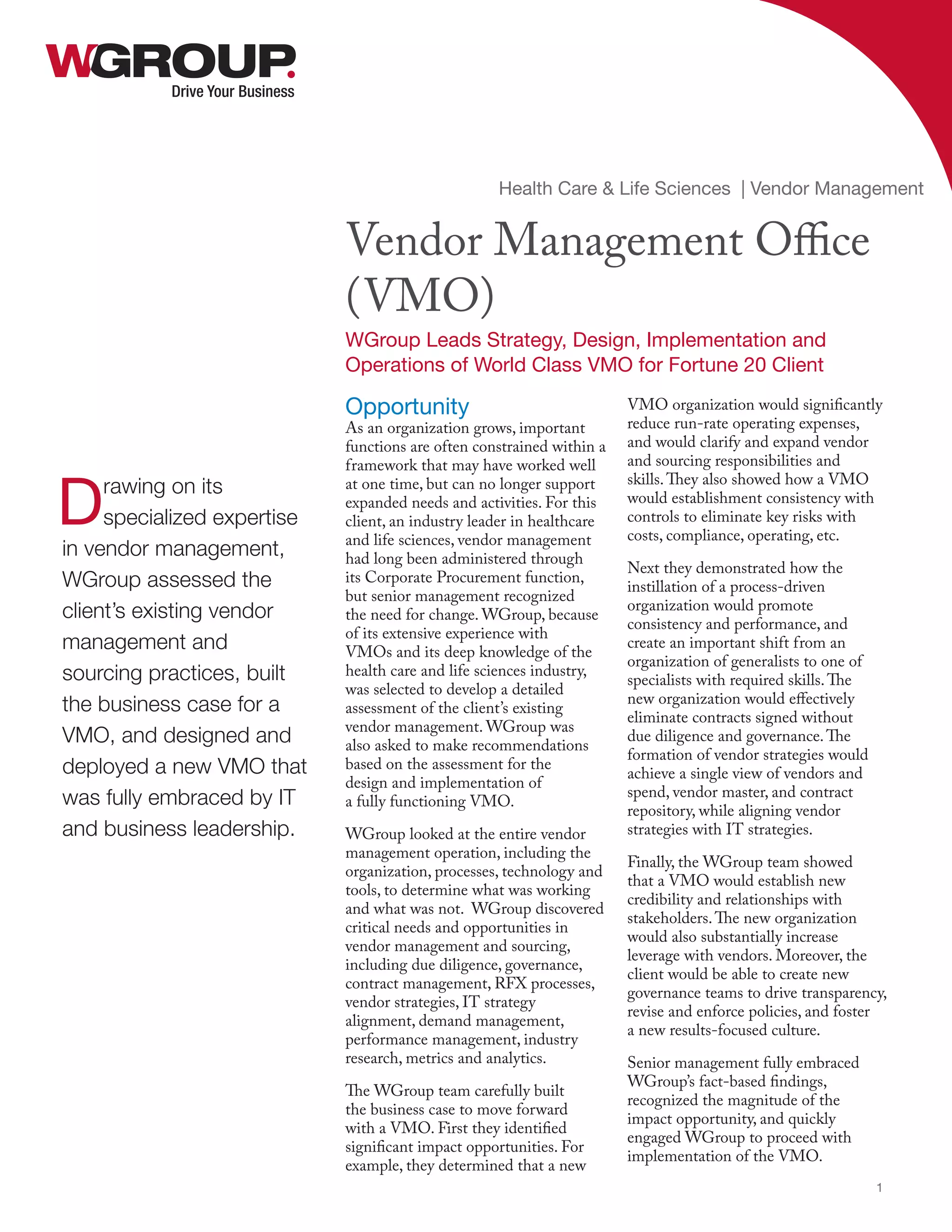 Vendor Management Office (VMO) | PDF