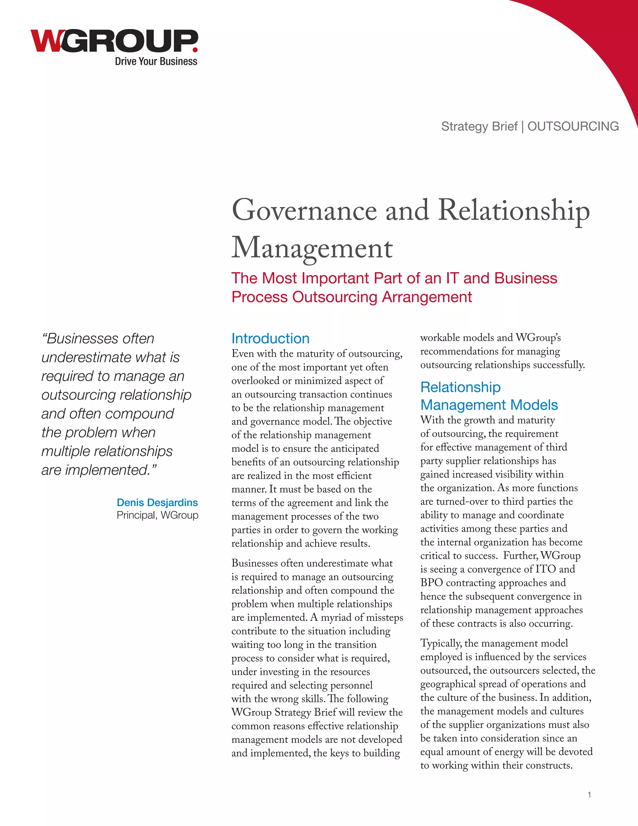 Governance and relationship management | PDF