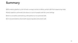 Whole Genome Sequencing Analysis | PPTX