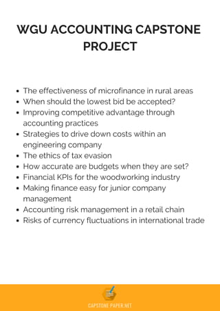 WGU Capstone Topic Ideas | PDF