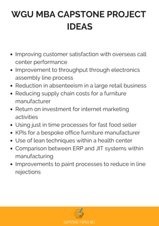 WGU Capstone Topic Ideas | PDF