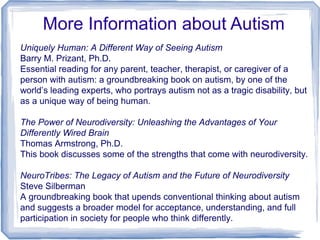 Autism in Education: A Resource for the Student Mentor | PPT