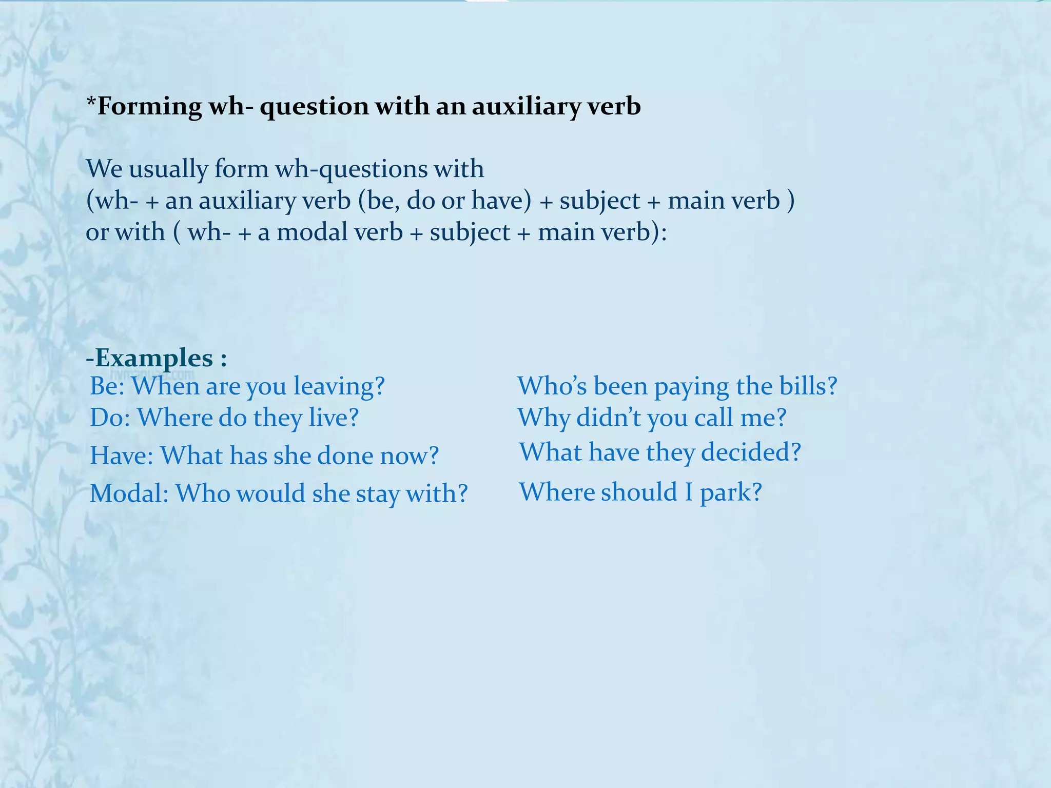 Wh question in english and arabic language | PPTX