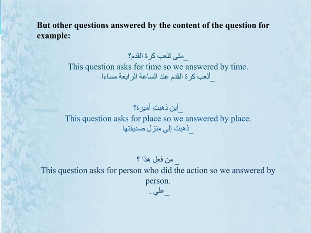 Wh question in english and arabic language | PPTX | Islam | Religion ...