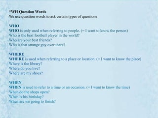Wh question in english and arabic language | PPTX