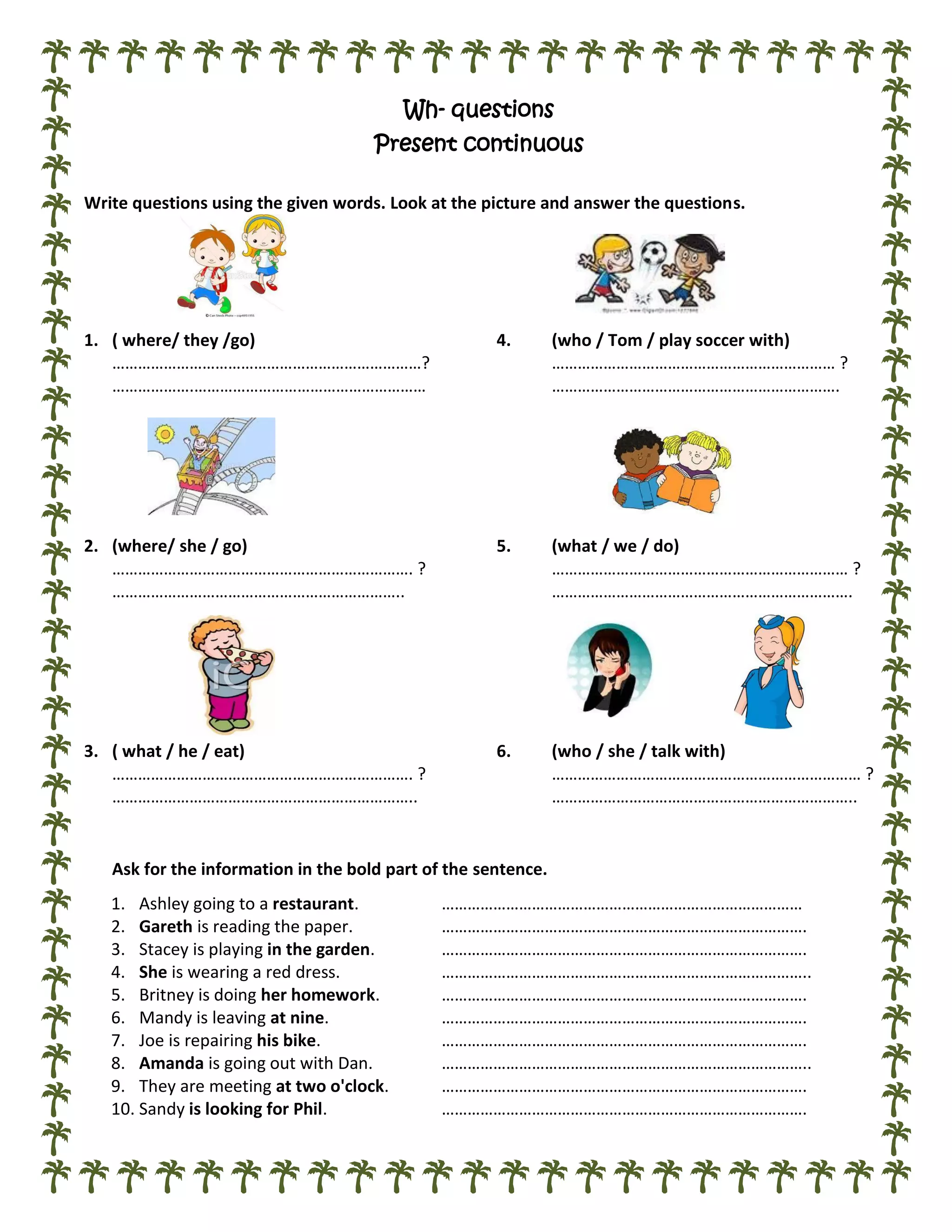 question words present progressive | PDF