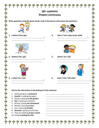 question words present progressive | PDF