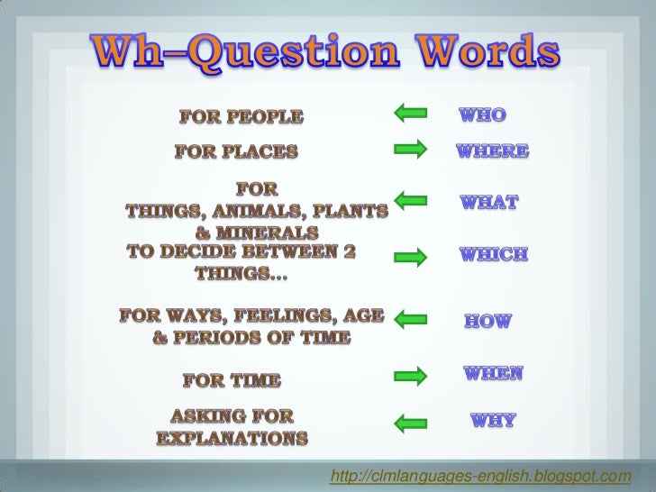 Wh question words