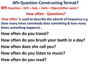 Wh question words | PPTX