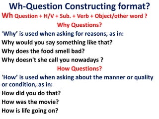 Wh question words | PPTX