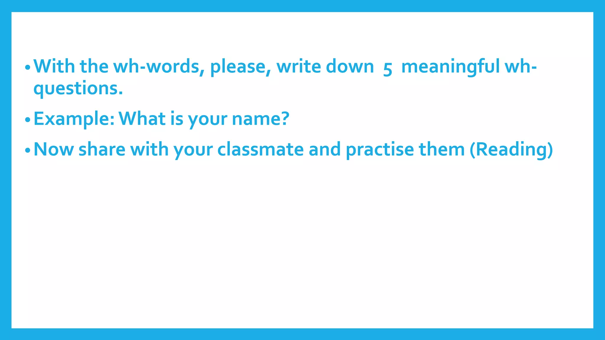 Wh words vs wh-questions | PPTX