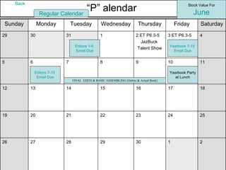 yearbook calendar & period signups | PPT