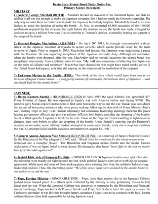 Atomic Bomb Primary Source | DOC | War and Conflicts