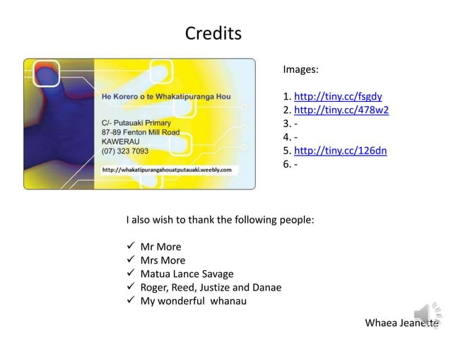 Whaea Jeanette | PPT