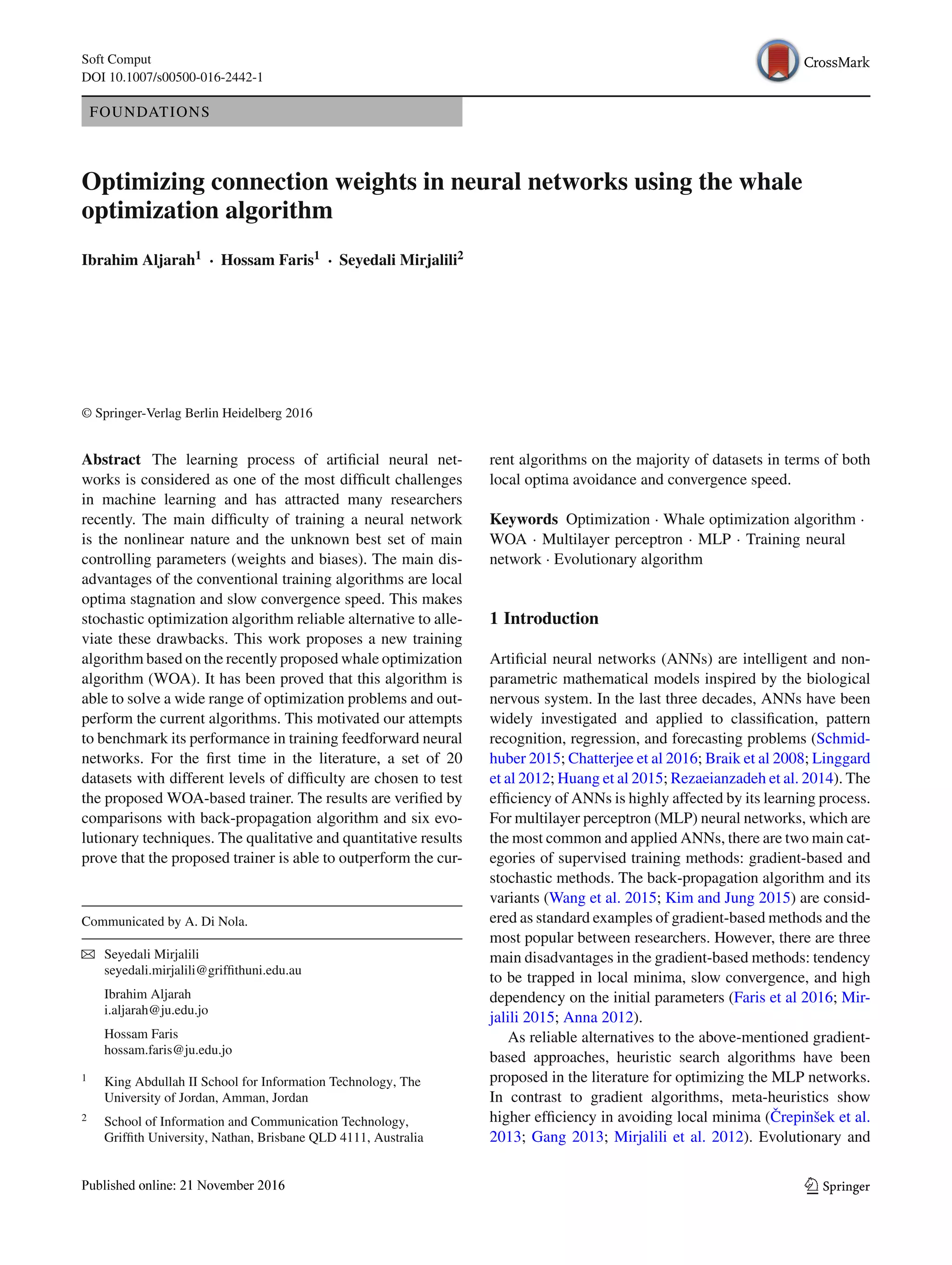 Whale optimization mirjalili | PDF