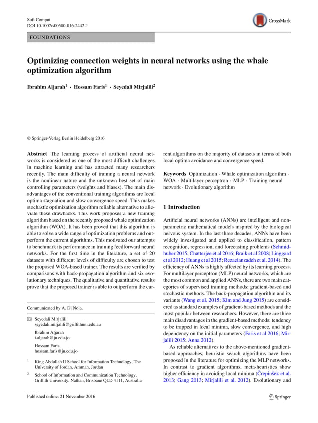 Whale optimization mirjalili | PDF