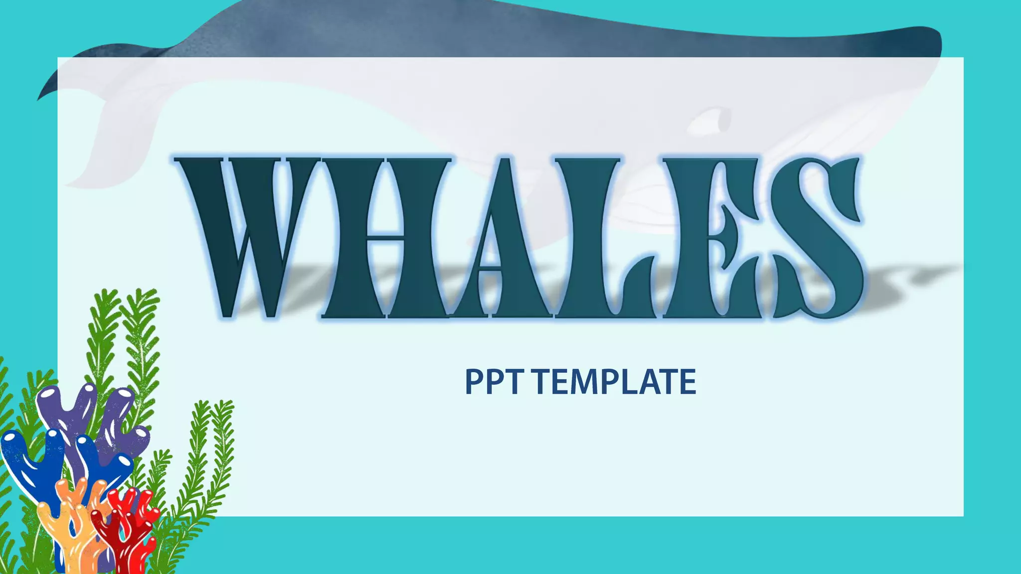 Cute ppt powerpoint template with whales and sea | PPT