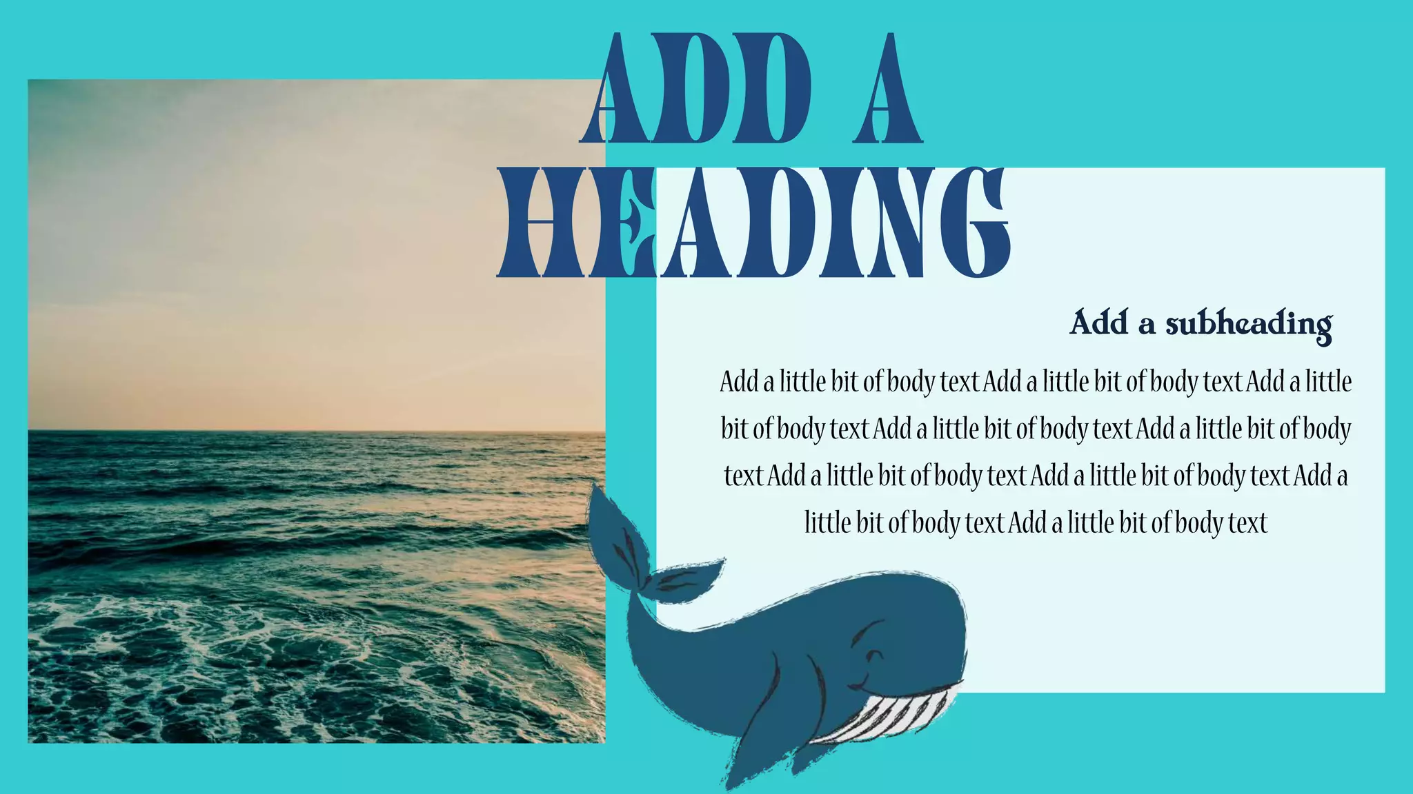 Cute ppt powerpoint template with whales and sea | PPT