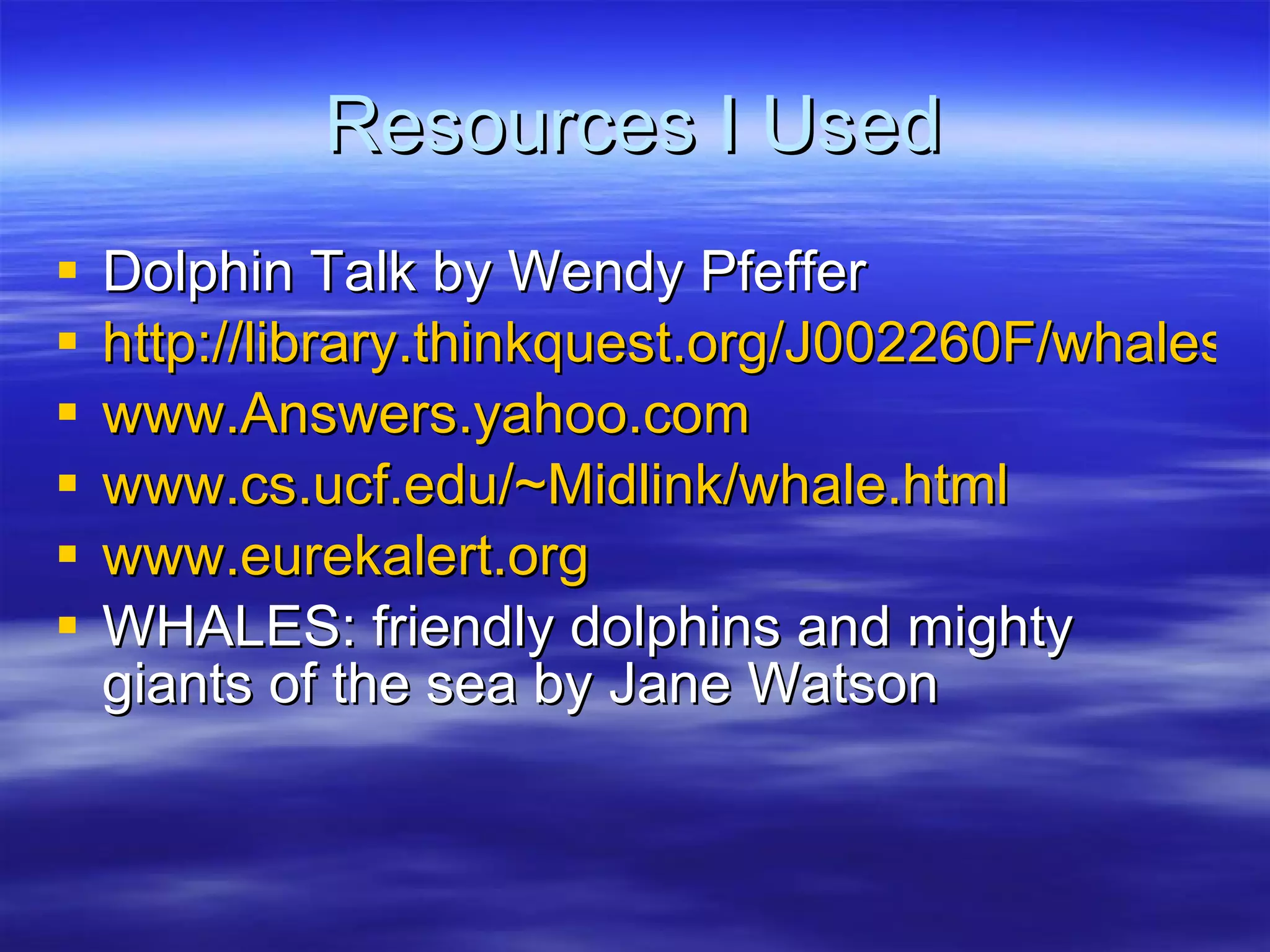 Whales and dolphins | PPT