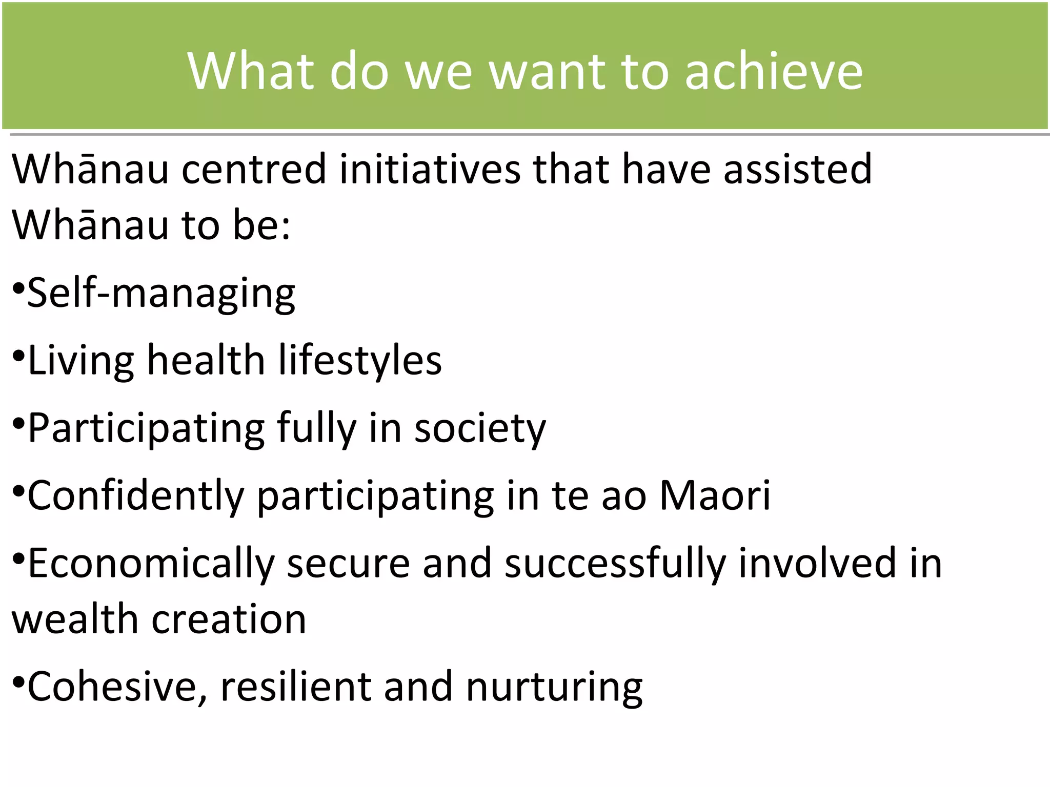 Whanau ora presentation | PPT