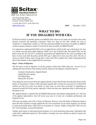 What To Do If You Disagree With CRA | PDF