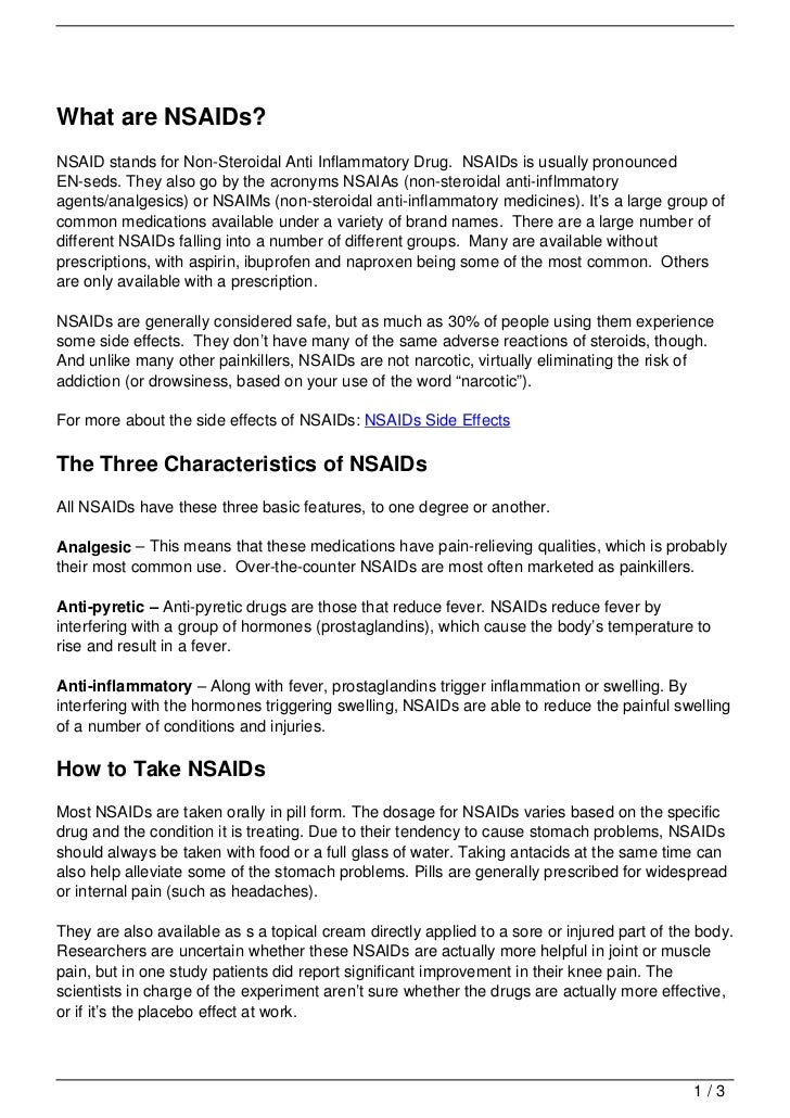 Nsaids Examples How Do NSAIDs Work? MedicineHow