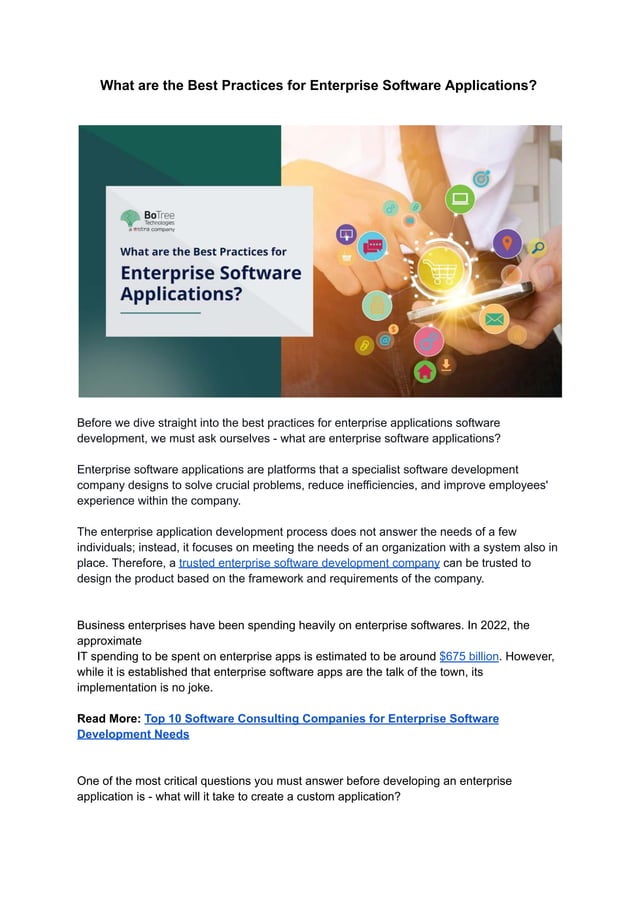 What are the Best Practices for Enterprise Software Applications? | PDF