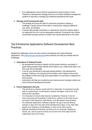 What are the Best Practices for Enterprise Software Applications? | PDF
