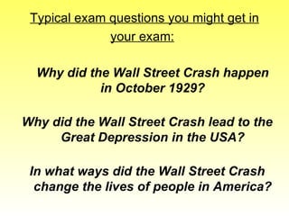 What caused the Wall St Crash? | PPT