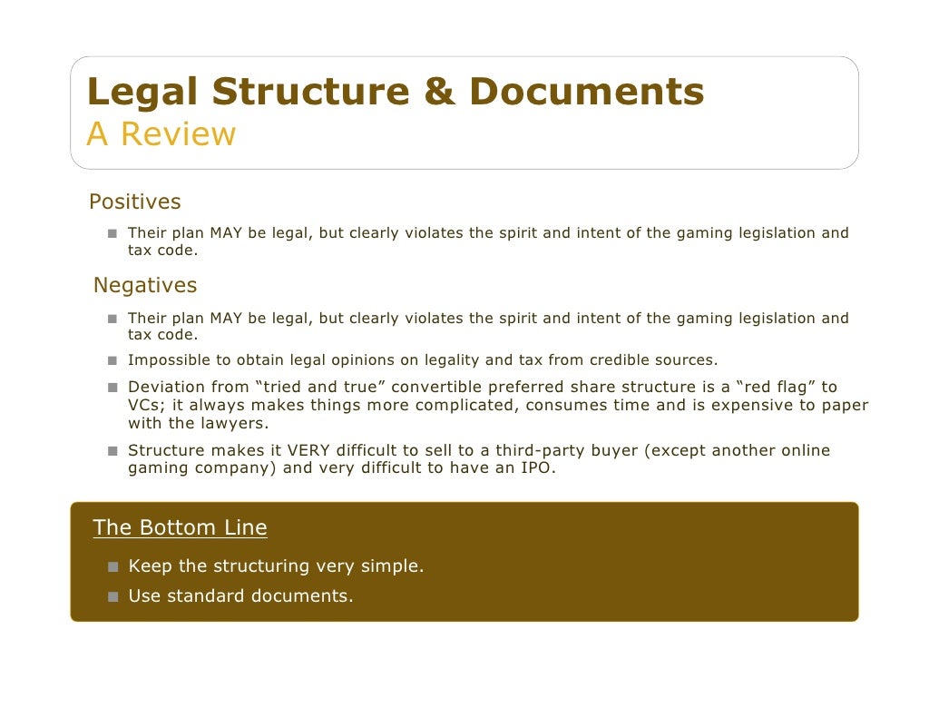 Legal Structure & Documents The