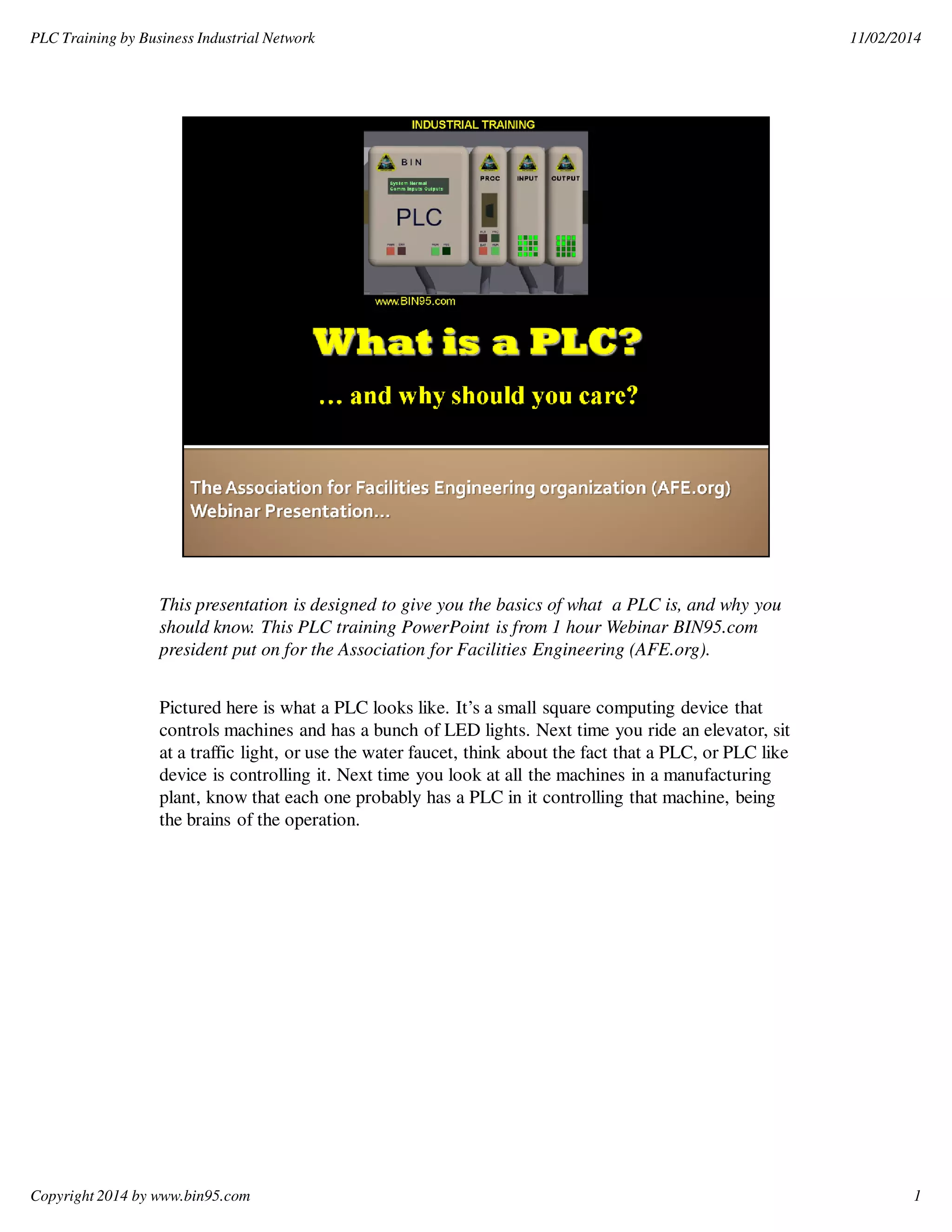 What is a PLC ? | PDF