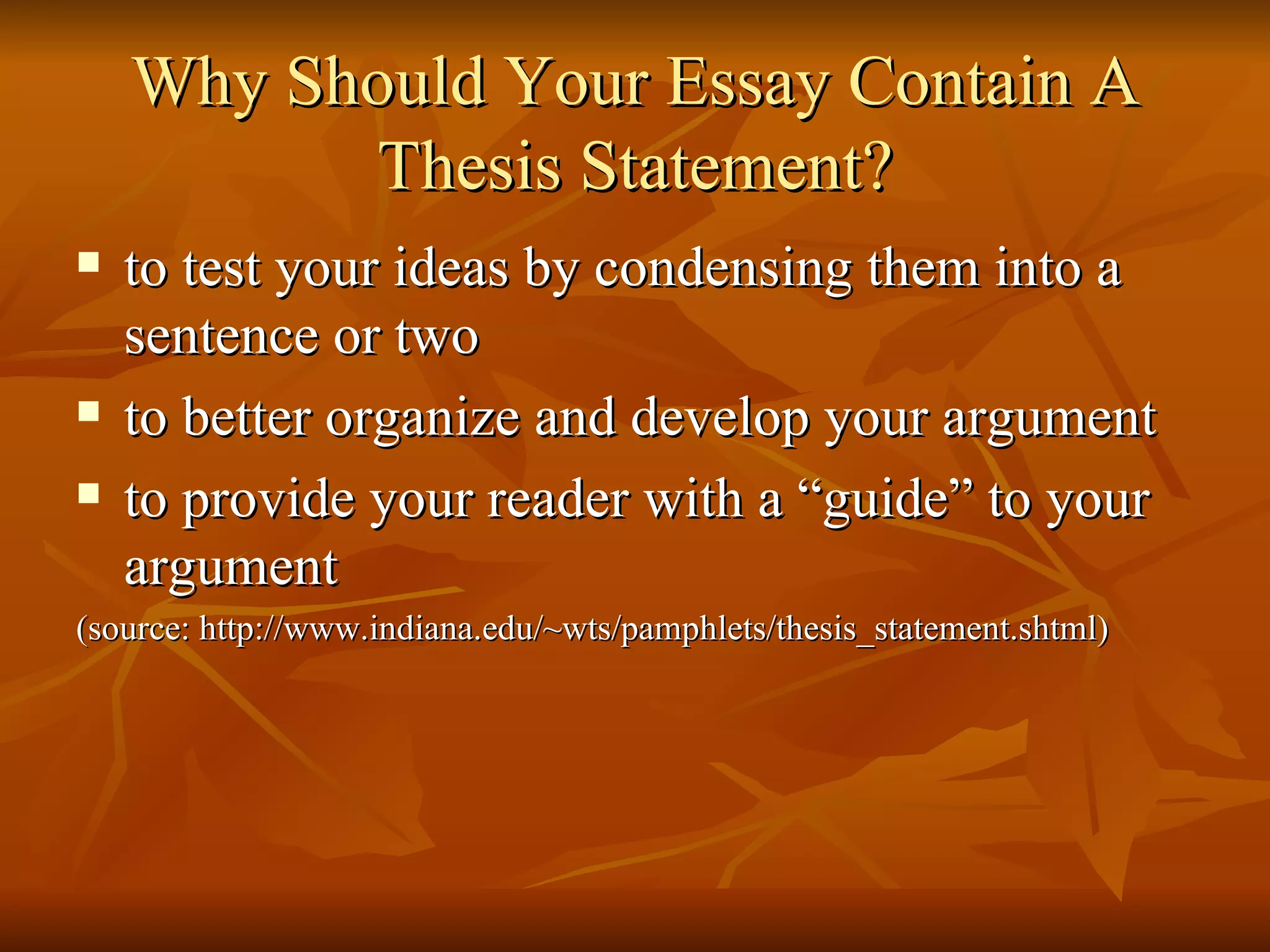 What is a Thesis Statement? | PPT