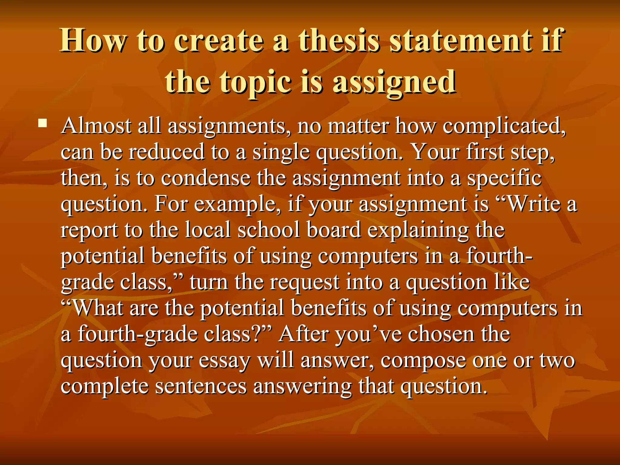 What is a Thesis Statement? | PPT