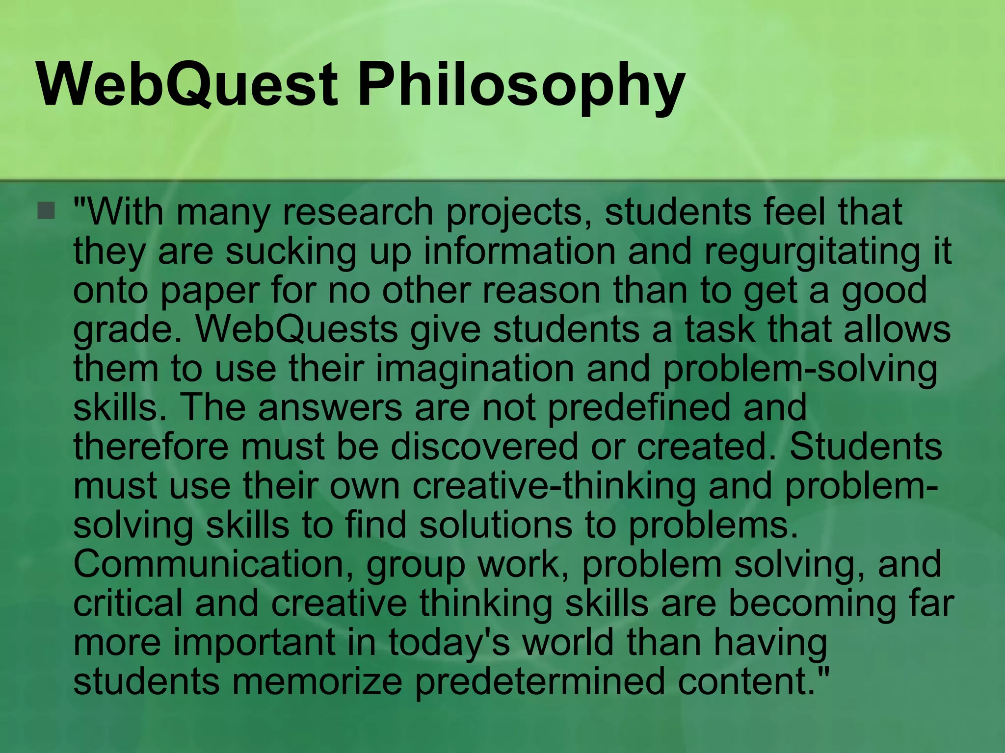 What is a WebQuest? | PPT