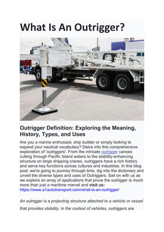 what-is-an-outrigger.docx | Canoeing and Kayaking | Extreme Sports