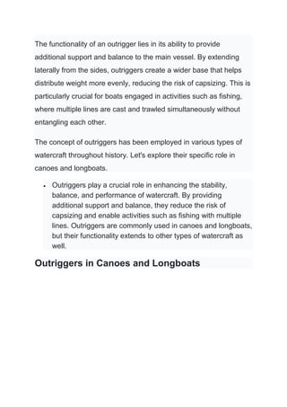what-is-an-outrigger.docx | Canoeing and Kayaking | Extreme Sports