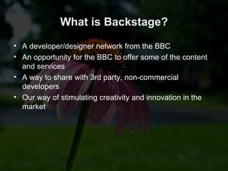 What is Backstage 2006 | PPT