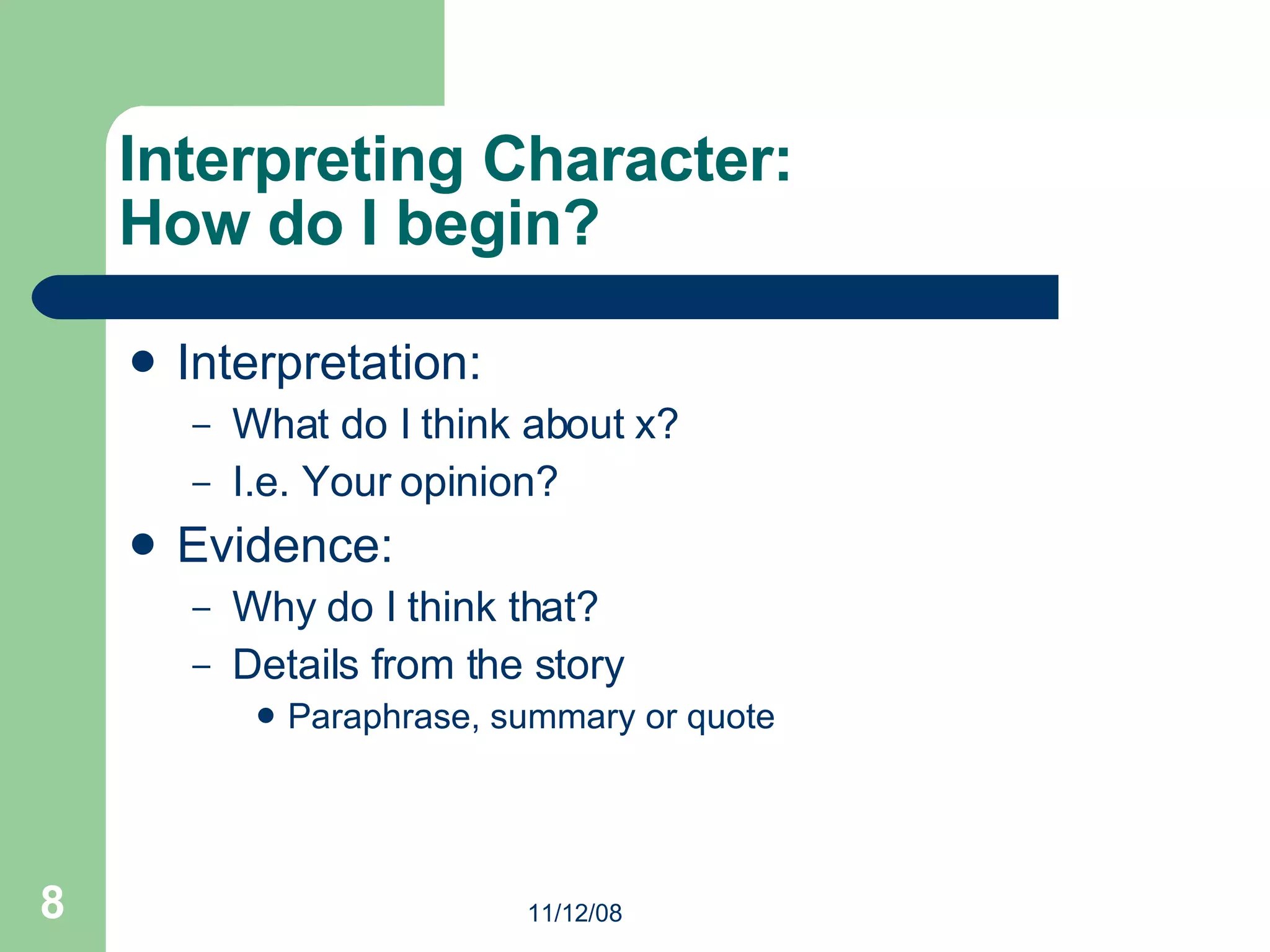 What Is Character | PPT