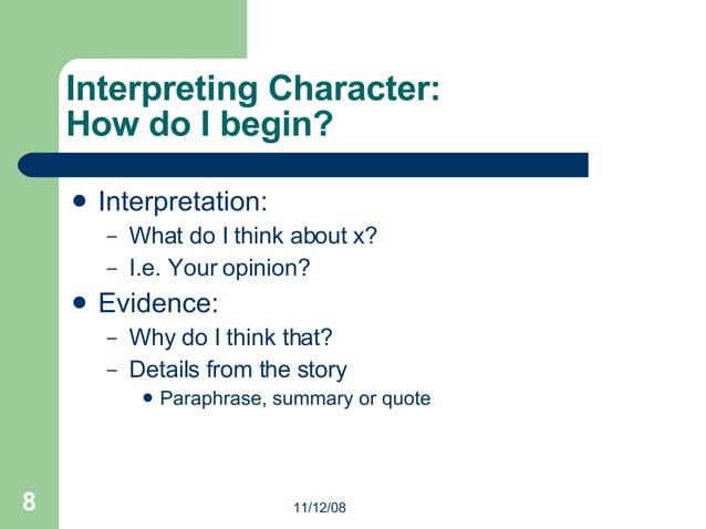 What Is Character | PPT