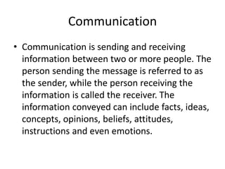 Communication is the sending and receivi | PPT