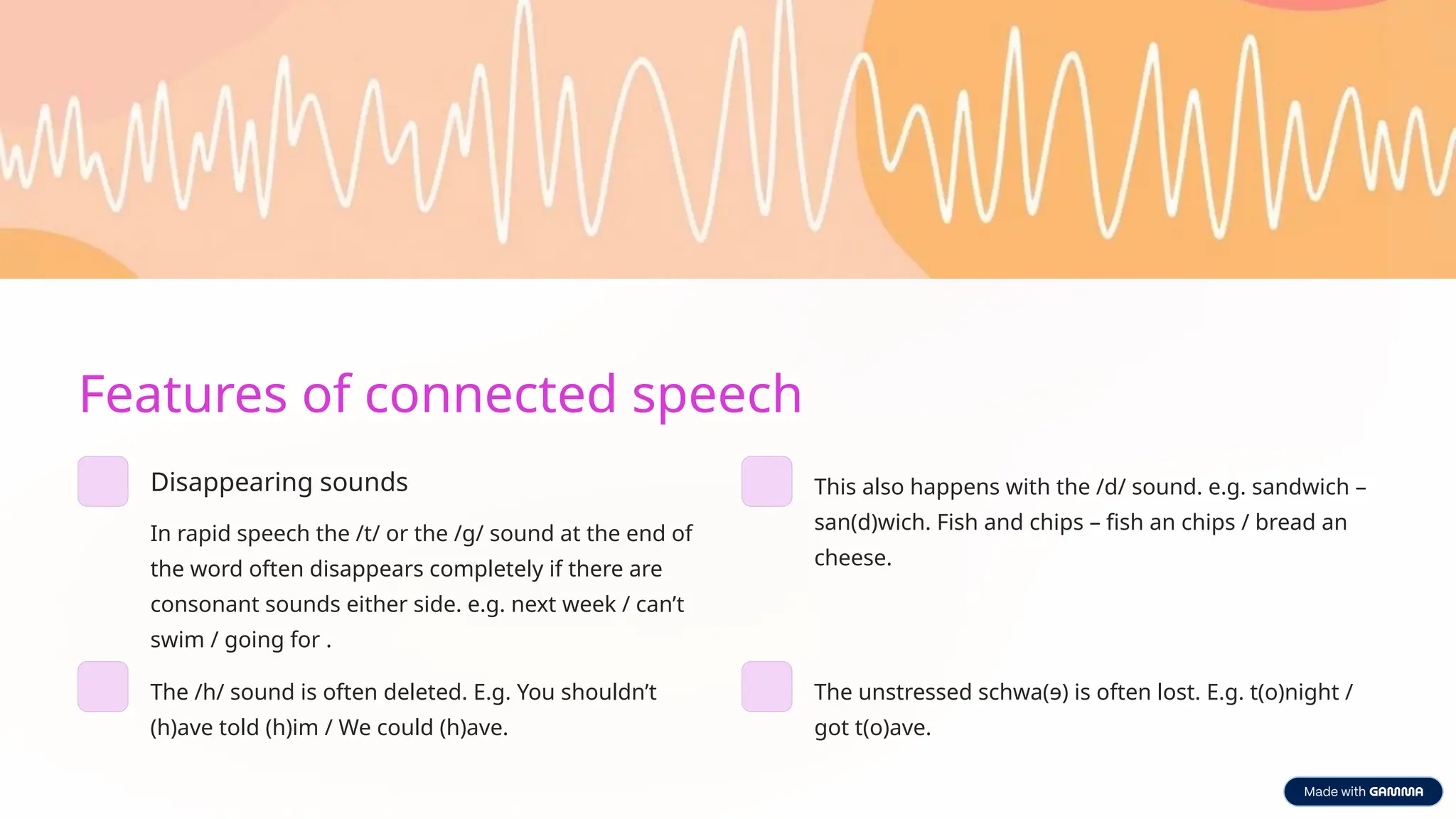 What is connected speech? Linking , elision.pptx