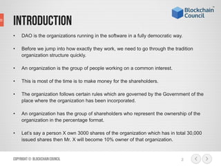 What is Decentralized Autonomous Organization (DAO) & How DAO works? | PDF