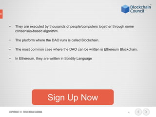 What is Decentralized Autonomous Organization (DAO) & How DAO works? | PDF