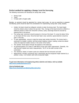 WHAT IS DUMPY LEVEL IN SURVEYING | DOC