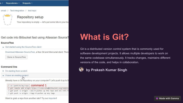 What is git and its features for merge etc | PPTX