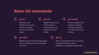 What is git and its features for merge etc | PPTX