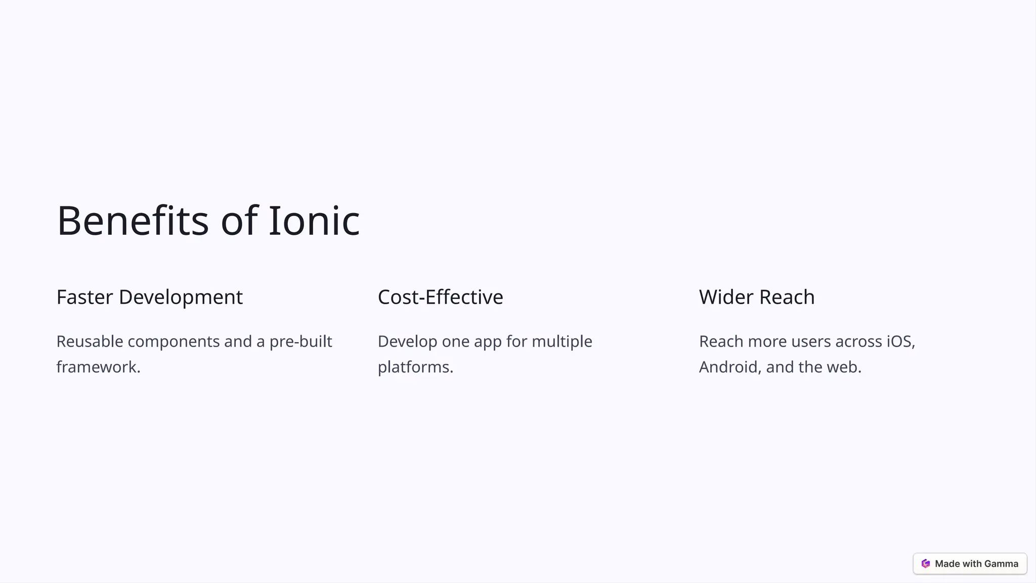 What is ionic frameworks? Its features and benefits. | PPTX | Smartphones | Consumer Electronics